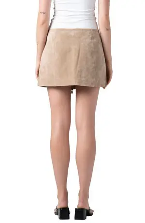 Blanknyc Suede Zip-up Mini Skirt