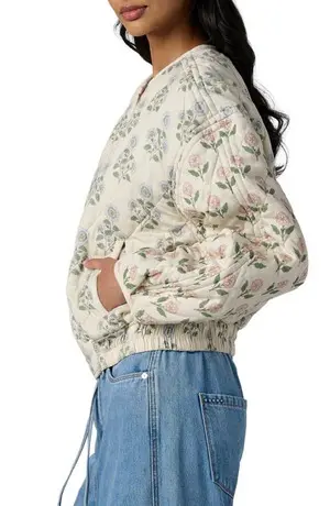 Blanknyc Floral Quilted Bomber Jacket