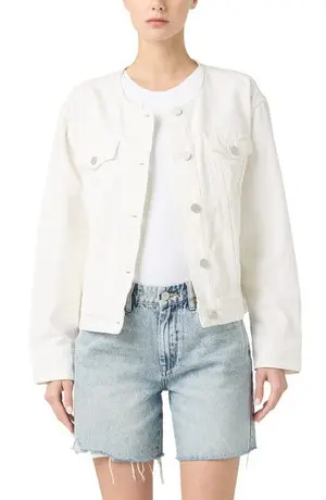 Blanknyc Collarless Denim Trucker Jacket