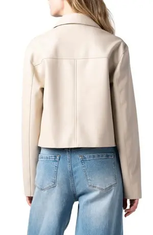 Blanknyc Faux Leather Cropped Blazer