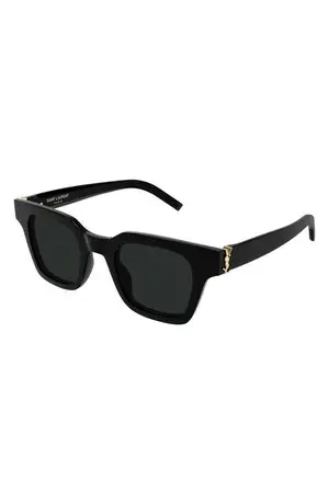 Saint Laurent 47mm Rectangular Sunglasses - Black