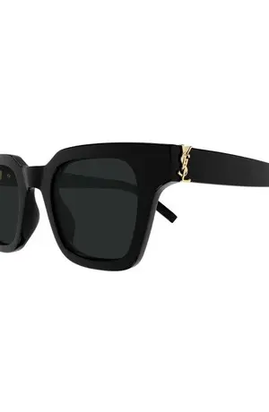 Saint Laurent 47mm Rectangular Sunglasses - Black