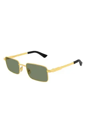 Bottega Veneta 53mm Rectangle Sunglasses - Gold