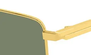 Bottega Veneta 53mm Rectangle Sunglasses - Gold