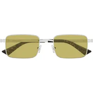 Bottega Veneta 53mm Rectangle Sunglasses - Silver
