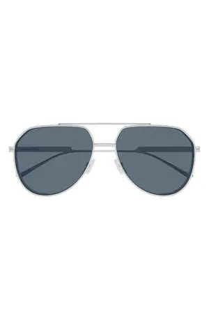 Bottega Veneta 60mm Pilot Sunglasses - Silver