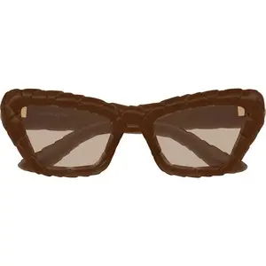 Bottega Veneta 56mm Cat Eye Sunglasses Brown