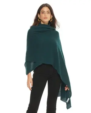 MONTICELLI CASHMERE Pure Cashmere Feather-light Maxi Wrap Stole - Forest Green