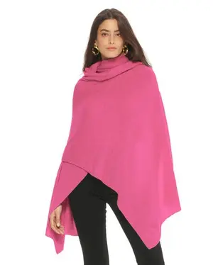 MONTICELLI CASHMERE Pure Cashmere Feather-light Maxi Wrap Stole Fuchsia