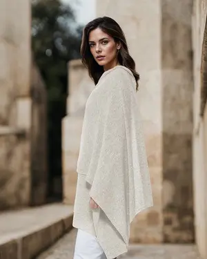 MONTICELLI CASHMERE Pure Cashmere Feather-light Maxi Wrap Stole Light Grey