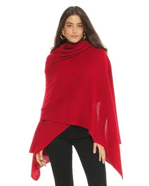 MONTICELLI CASHMERE Pure Cashmere Feather-light Maxi Wrap Stole Red