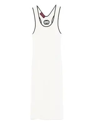 Gucci Logo-motif Midi Dress - White