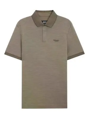 BOSS X Aston Martin Polo Shirt In Wool-cotton Piqu - Neutrals
