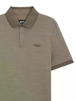 BOSS X Aston Martin Polo Shirt In Wool-cotton Piqu - Neutrals