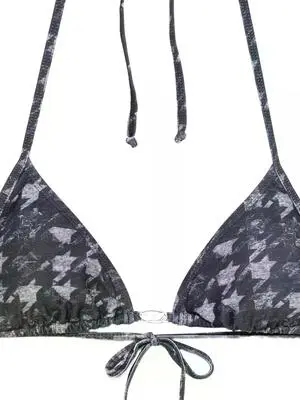 DIESEL® Houndstooth Bikini Top - Grey
