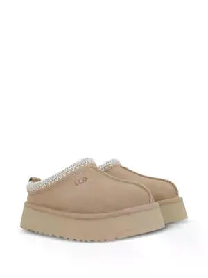 UGG Embroidered-trim Suede Mules - Neutrals