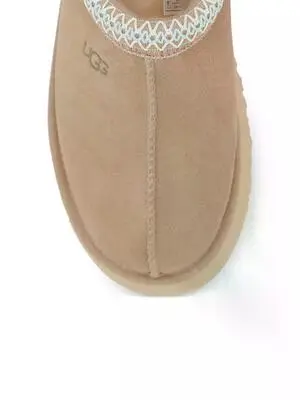 UGG Embroidered-trim Suede Mules - Neutrals