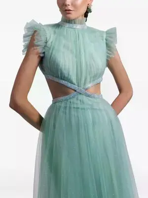 GEMY MAALOUF Cut-out Ruffled Maxi Dress