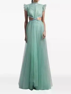 GEMY MAALOUF Cut-out Ruffled Maxi Dress