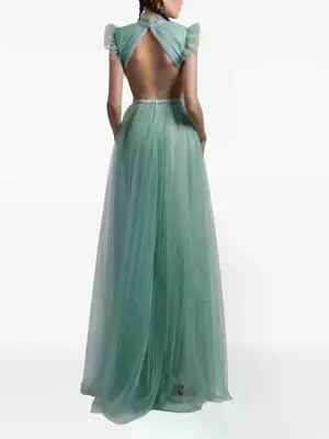 GEMY MAALOUF Cut-out Ruffled Maxi Dress