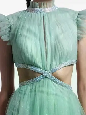 GEMY MAALOUF Cut-out Ruffled Maxi Dress