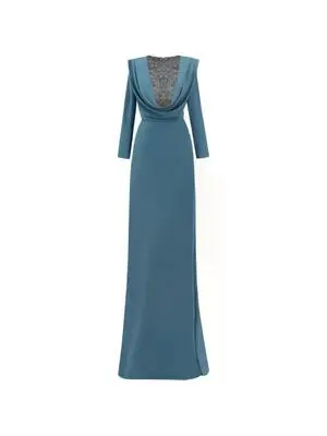 GEMY MAALOUF Beaded Cowl-neck Maxi Dress