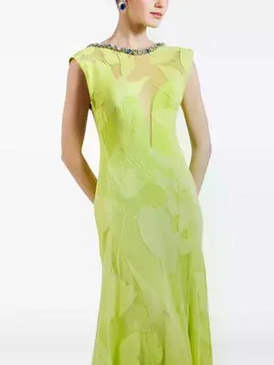GEMY MAALOUF Patterned Lace Maxi Dress