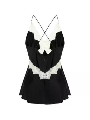 Alberta Ferretti Lace-trim Top - Black