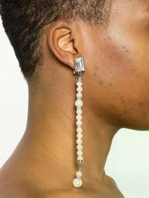 Alessandra Rich Pearl-embellished Drop Earrings