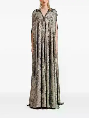 GEMY MAALOUF Metallic Embellished Maxi Dress