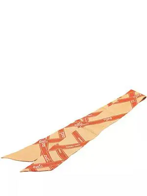 Hermès 20th Century Bolduc Silk Twilly Scarf Scarves - Orange