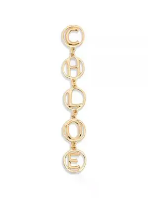Chloé Script Letter Drop Earrings - Gold