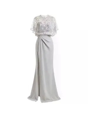 GEMY MAALOUF Beaded Split Maxi Dress - Grey