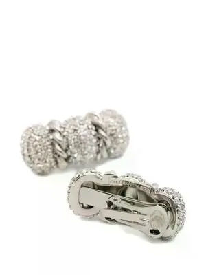 Alessandra Rich Embellished Twisted Clip-on Earrings