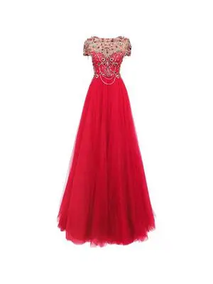GEMY MAALOUF Beaded Corset Maxi Dress