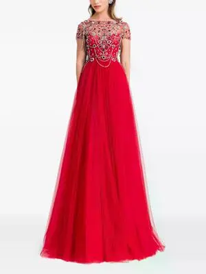 GEMY MAALOUF Beaded Corset Maxi Dress