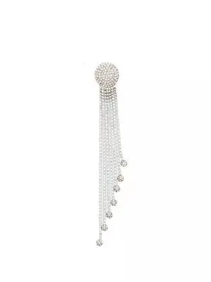 Alessandra Rich Fringes Drop Earrings - Silver