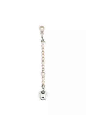 Alessandra Rich Pearl And Crystal Drop Earrings - Silver