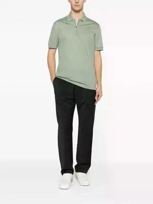 BOSS Zip Polo Shirt - Green