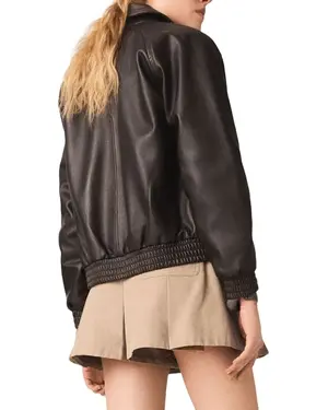 Maje Cropped Leather Jacket