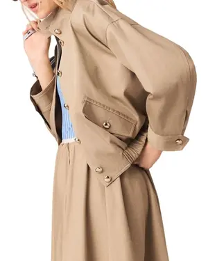 Maje Cotton Bomber Jacket - Mastic Beige
