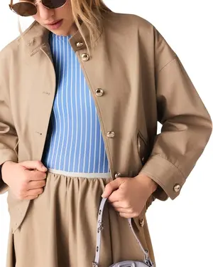 Maje Cotton Bomber Jacket - Mastic Beige