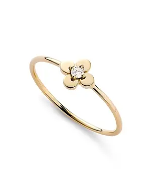 ANA LUISA Flower Ring With Lab-grown Diamond - Gold