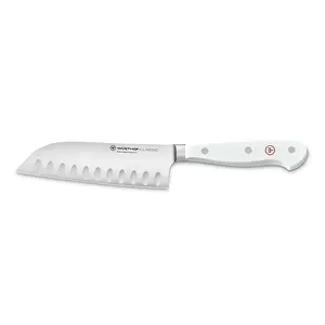 WUSTHOF 5 Hollow Edge Santoku Knife - White