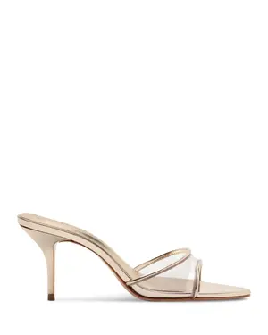 Schutz Elodie Vinyl Heeled Sandals - Platinum