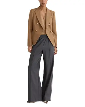 REISS Gigi Double Breasted Blazer - Camel