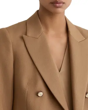 REISS Gigi Double Breasted Blazer - Camel