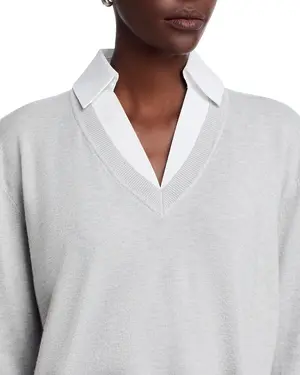 SIONI Collared Layered Sweater
