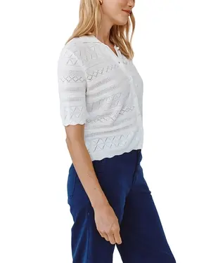 Bella Dahl Short Sleeve Button-down Sweater