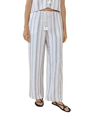 Bella Dahl Striped Tassel Drawstring Beach Pants